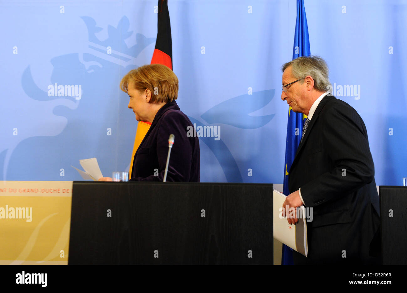 German Chancellor Angela Merkel and Luxembourg's Prime Minister Jean ...
