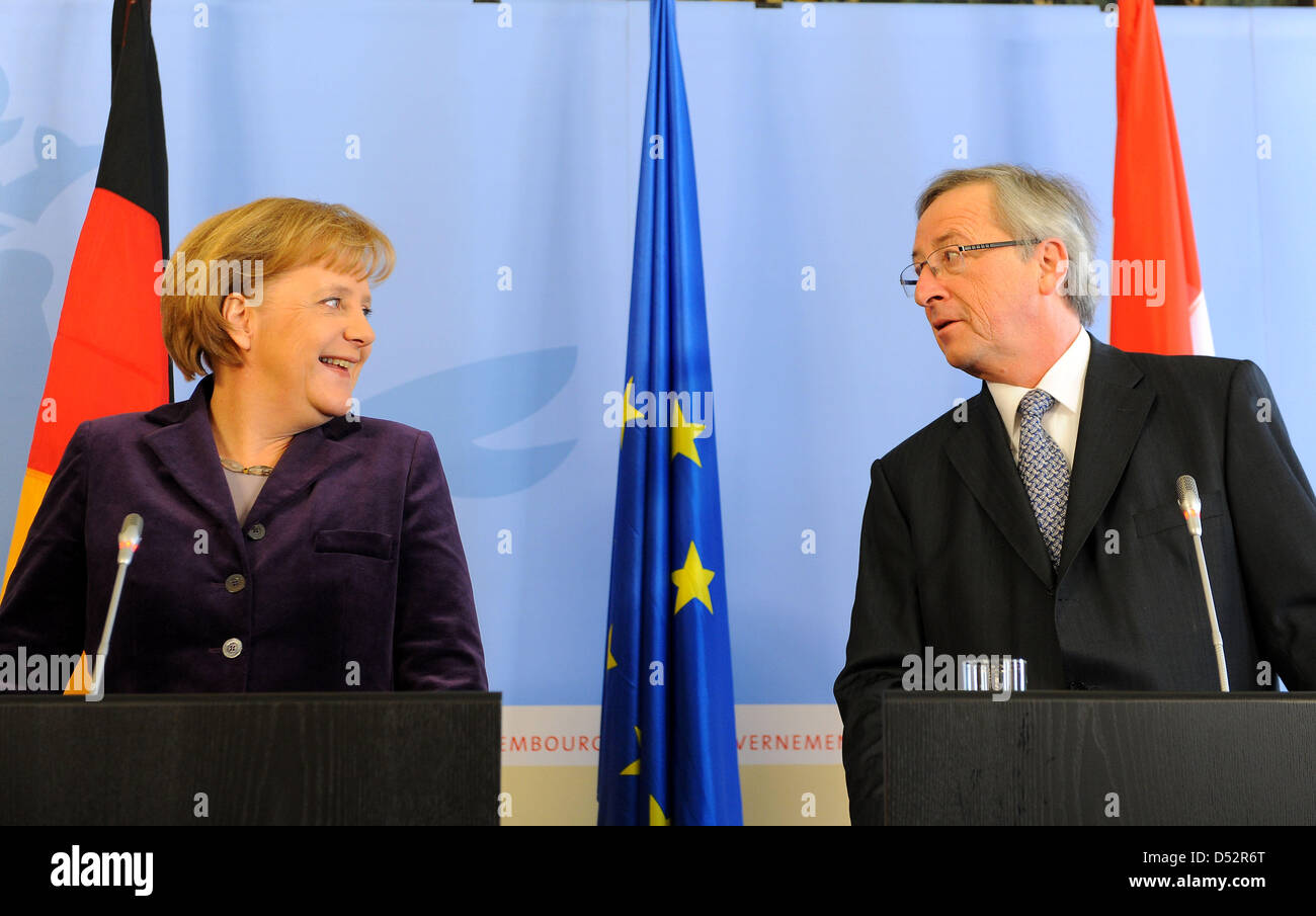 German Chancellor Angela Merkel and Luxembourg's Prime Minister Jean ...