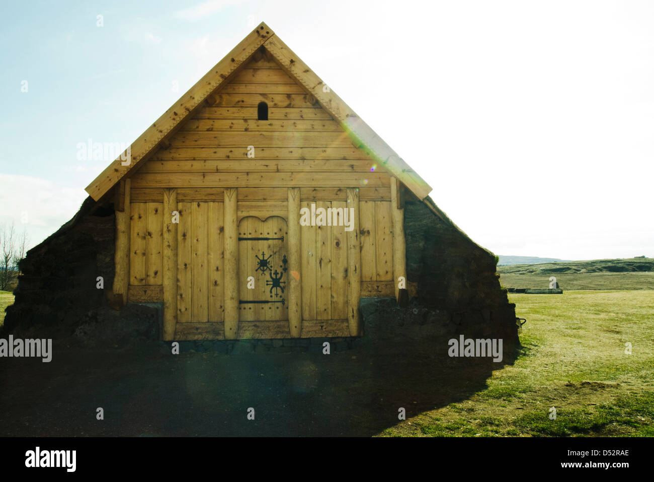 Small wooden house Skalholt, Iceland Stock Photo - Alamy