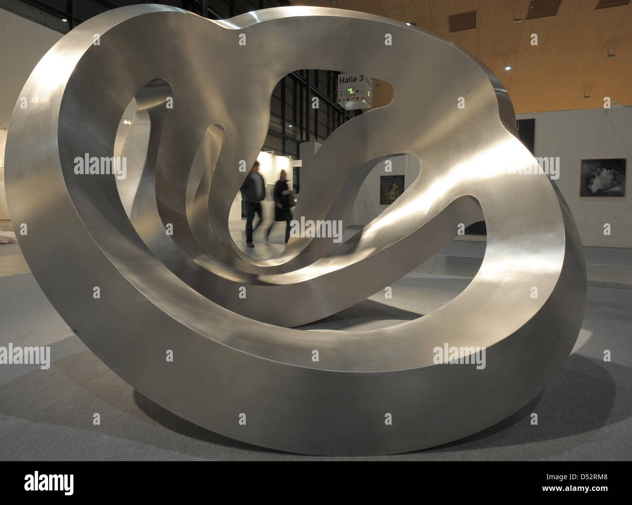 A chromium steel sculpture by Swiss artist Carlo Borer forms part of ...