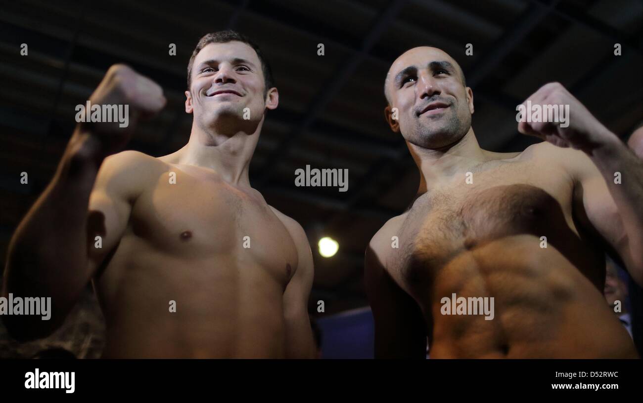Current super middleweight boxing world champion Arthur Abraham (R) and ...