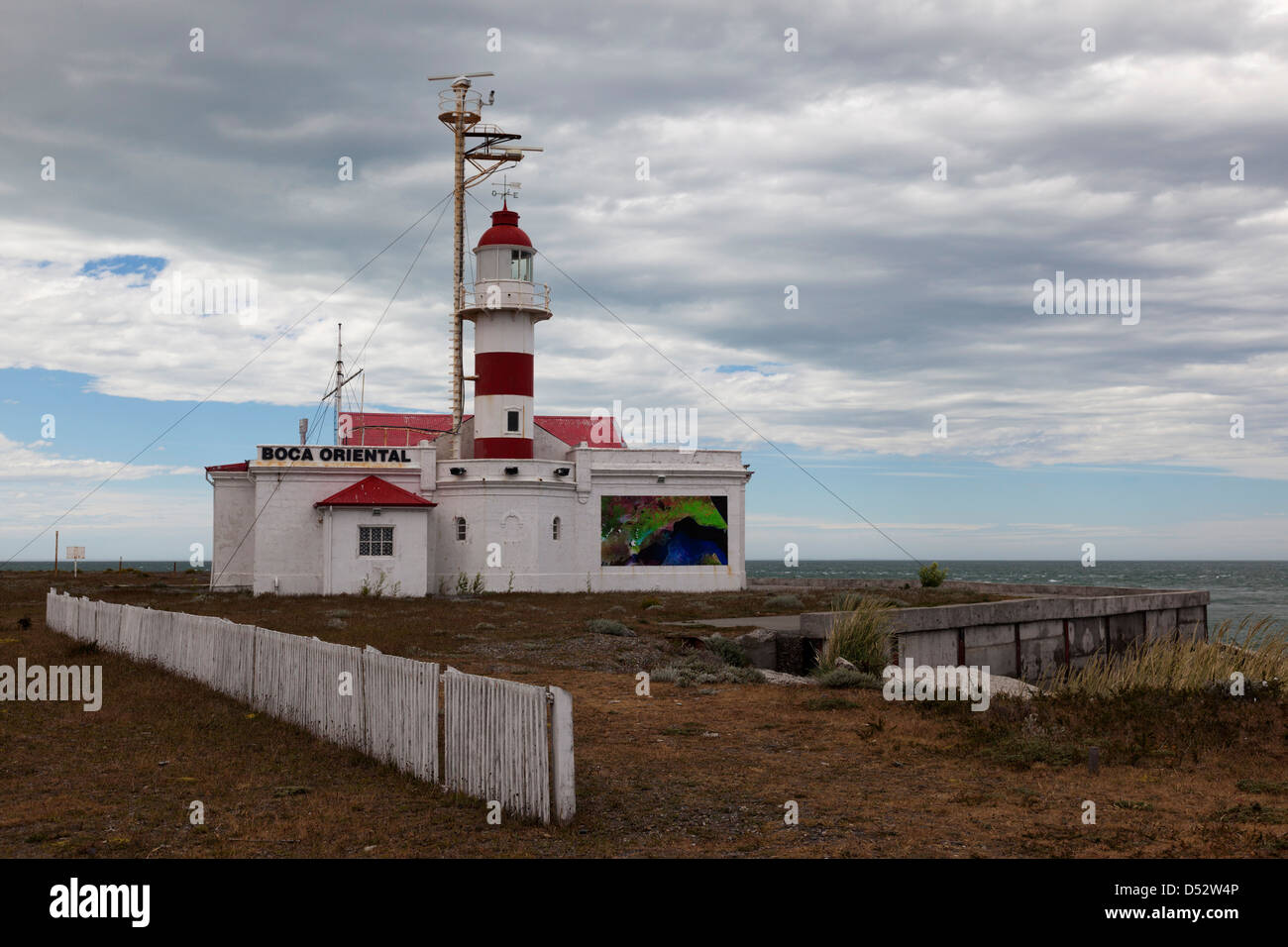 Punta Delgada Lighthouse next to the Primera Angostura ferry crossing ...