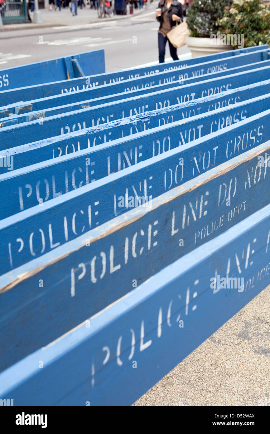 New York City, USA, road blocking the police Stock Photo - Alamy