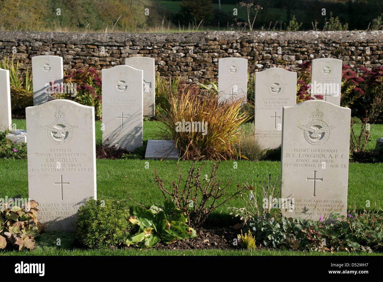 war graves RAF cemetery Little Rissington Gloucestershire England UK ...