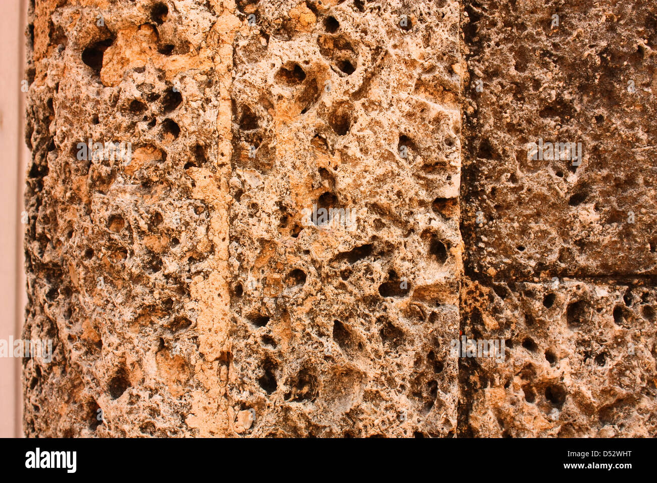 Fund stone of a house, worn by humidity, rain, wind and weather Stock ...