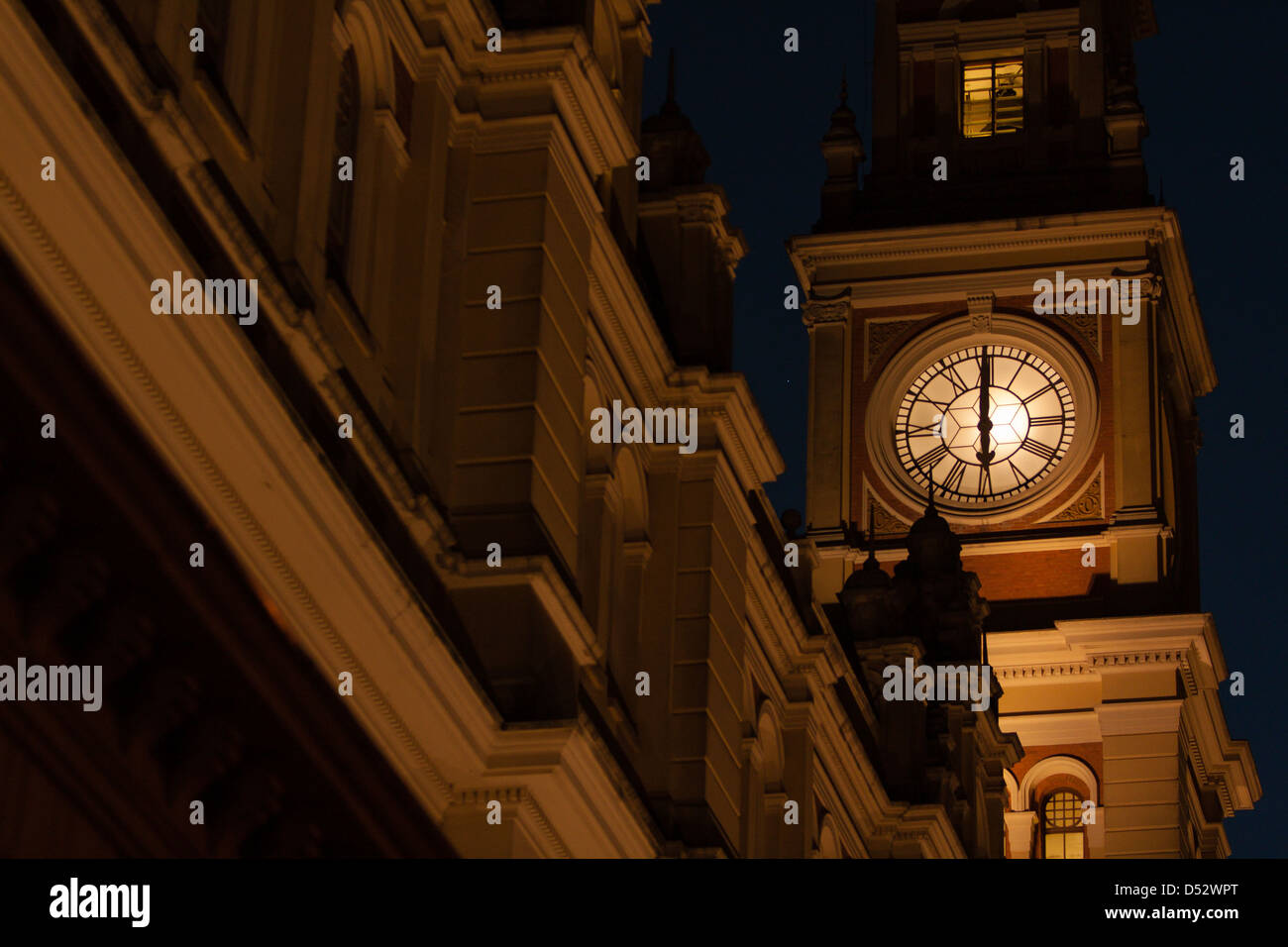 Clock tower, Estacao da Luz (Luz Station) railway station, exterior ...