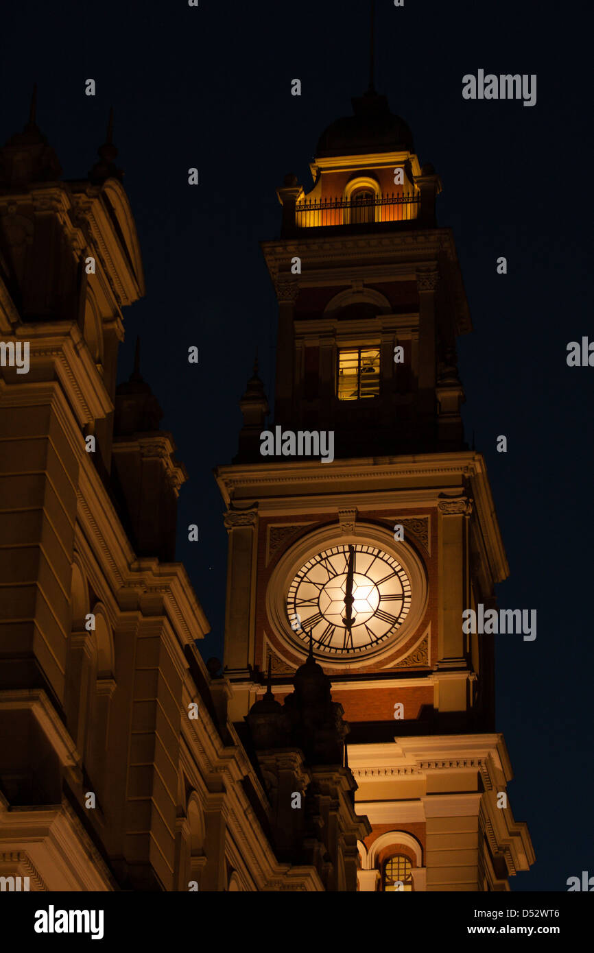 Clock tower, Estacao da Luz (Luz Station) railway station, exterior ...