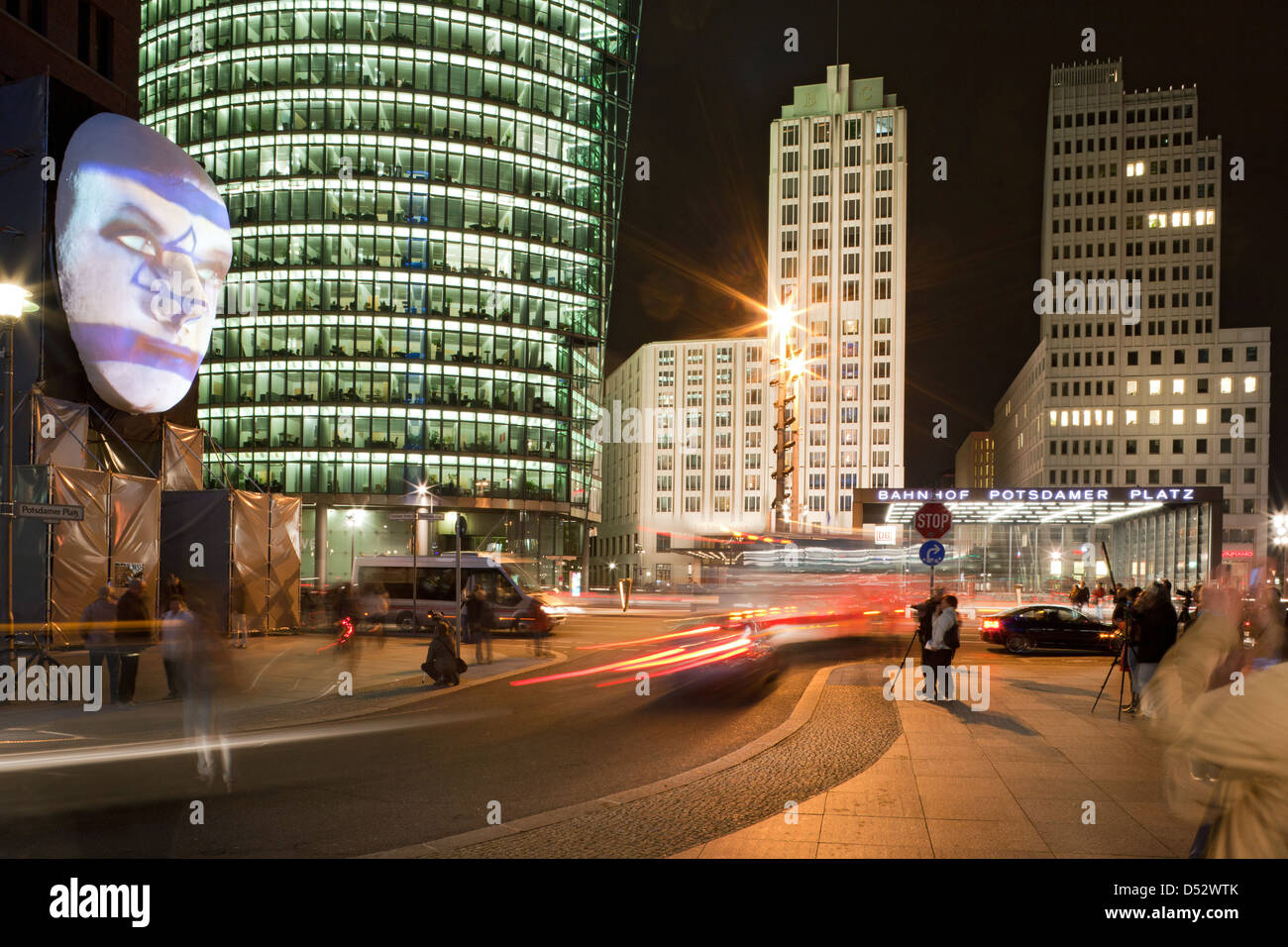 Berlin, Germany, Faces installation Kollhoff Tower at the Festival of ...