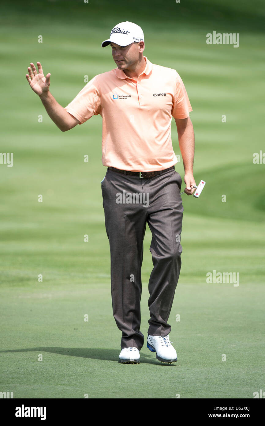 Orlando, Florida, USA. 22nd March 2013. Bill Hass waves to the crowd ...