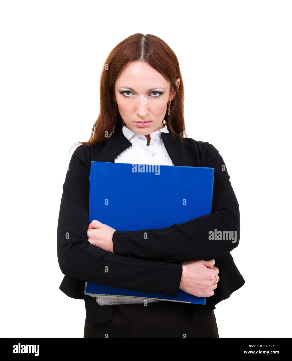 Angry businesswoman isolated Stock Photo - Alamy
