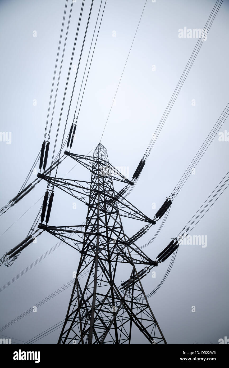 An electricity pylon at Didcot A power station in Oxfordshire Stock ...