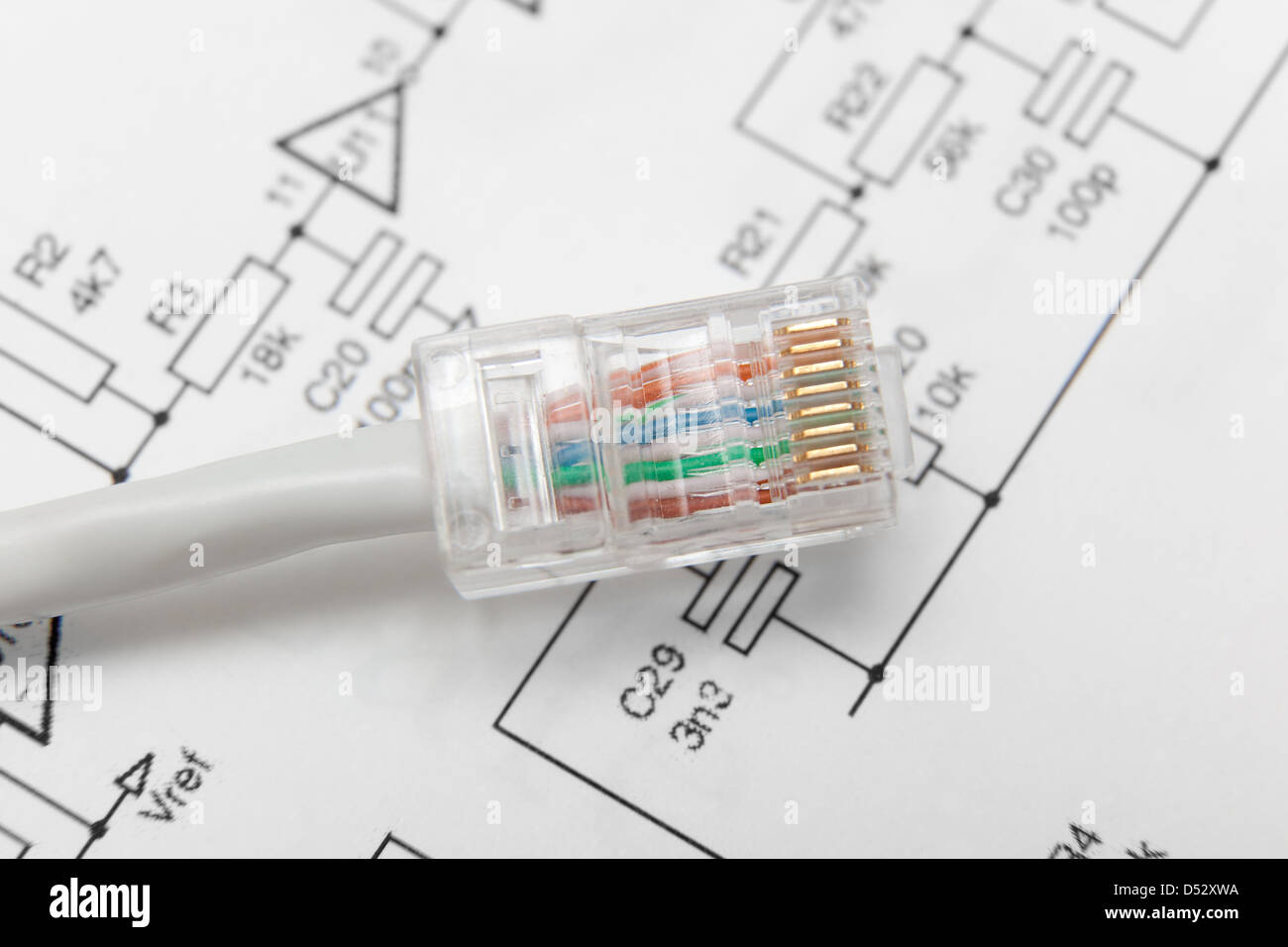 Computer network cable (RJ45 Stock Photo - Alamy