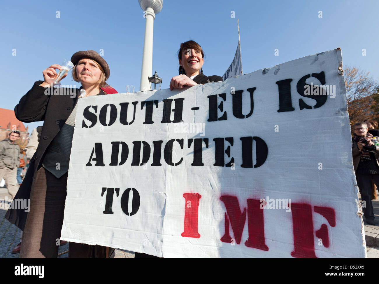 Berlin, Germany, supporters of the Occupy movement demonstrate in ...
