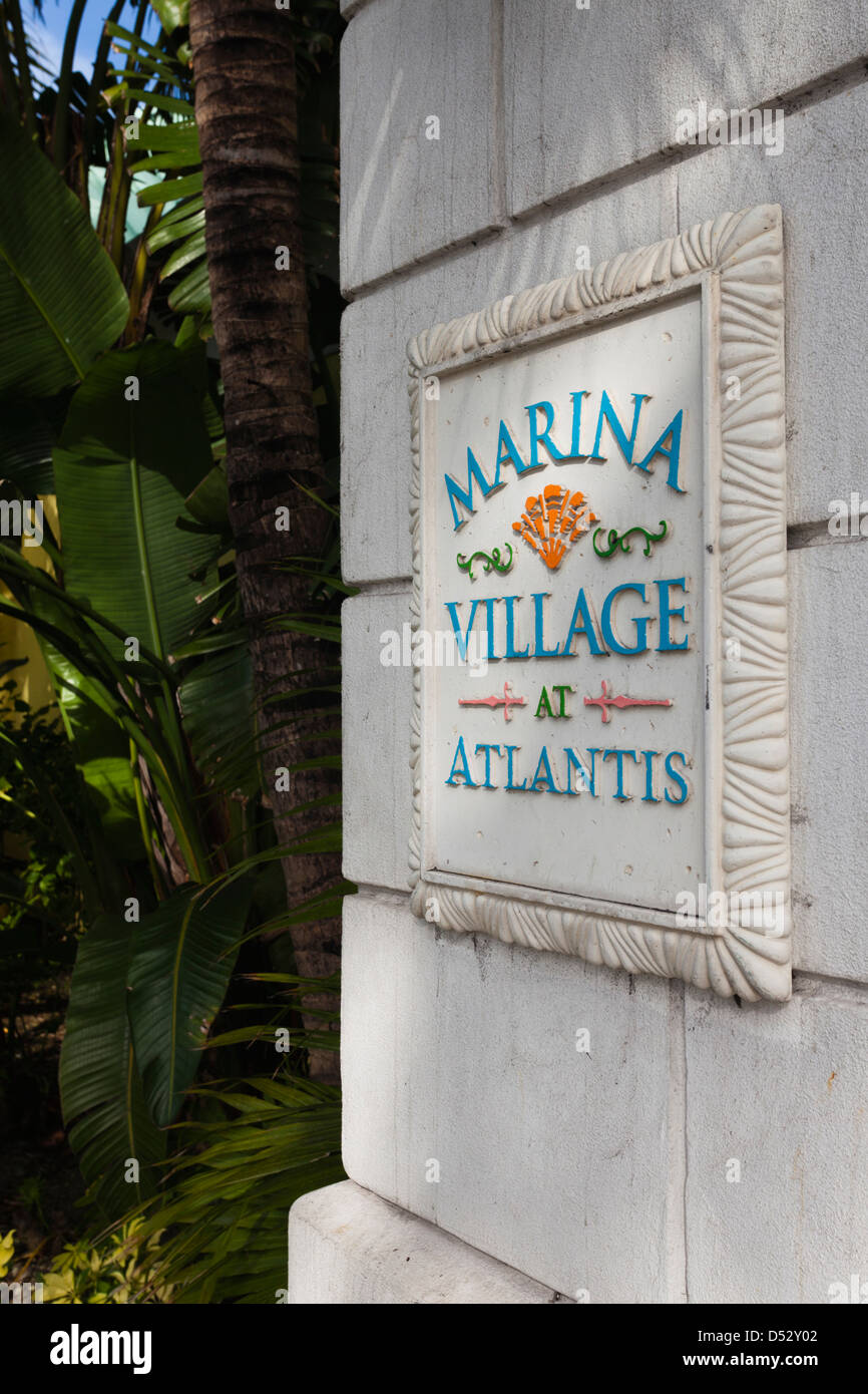 Bahamas, New Providence Island, Nassau, Paradise Island, sign for ...