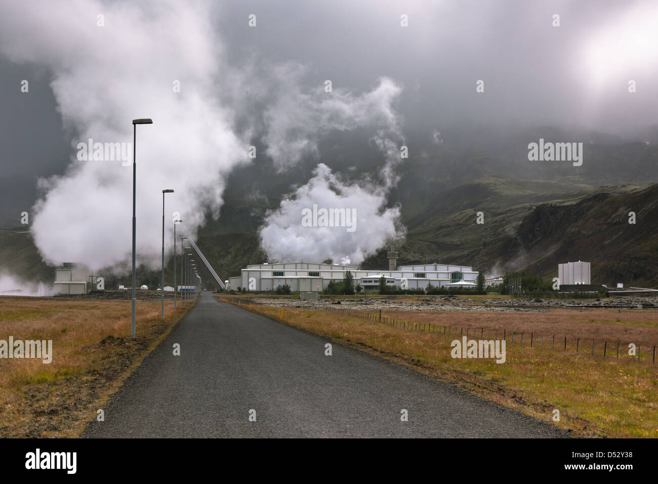 Geothermal Power Station in Iceland produces Ecology Clean energy Stock ...