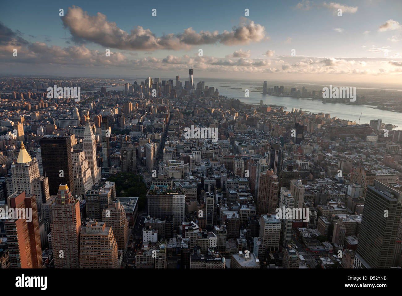 Downtown Manhattan viewed from the top of the Empire State Building ...