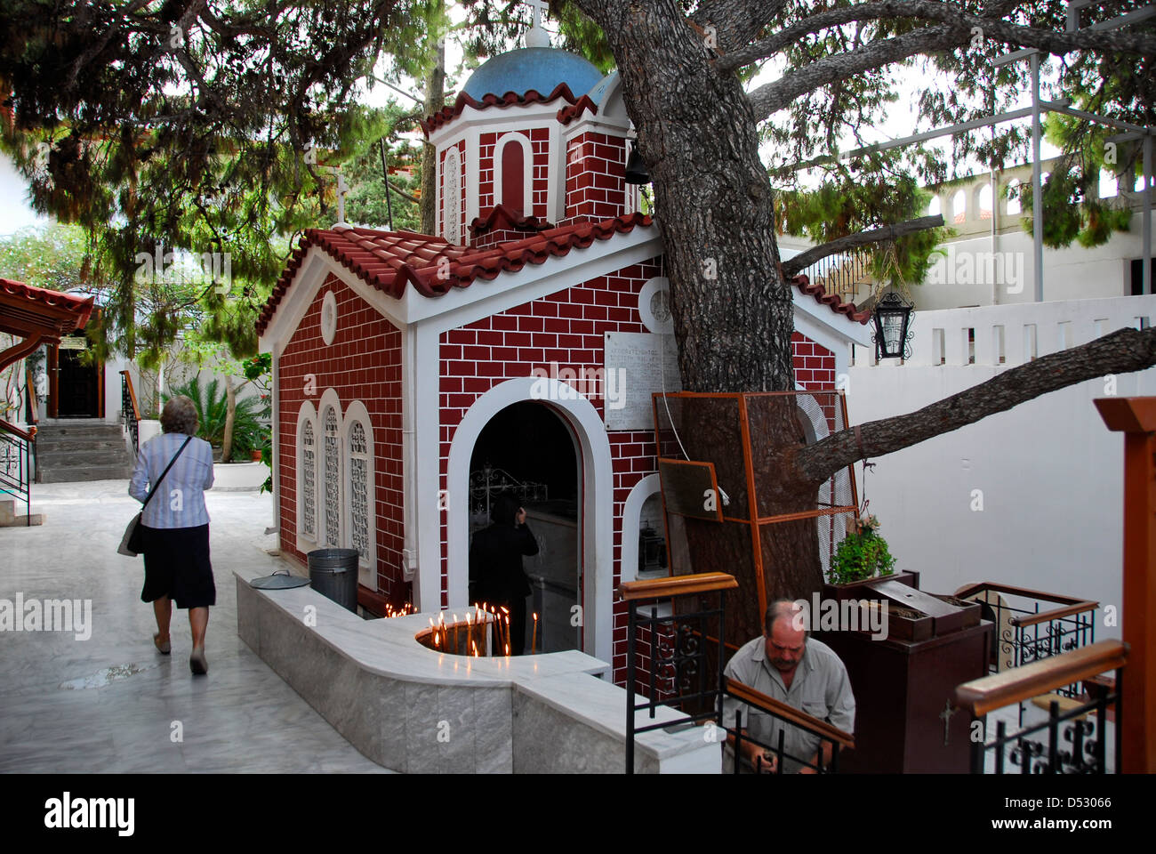 Chapel over original gravesite of St. Nectarios at the Church of Agios ...