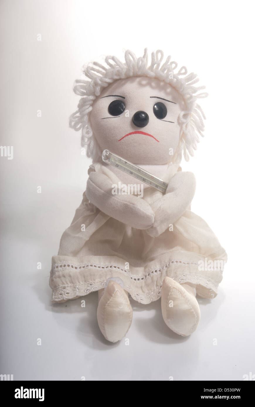 Sick Toy on white background Stock Photo - Alamy