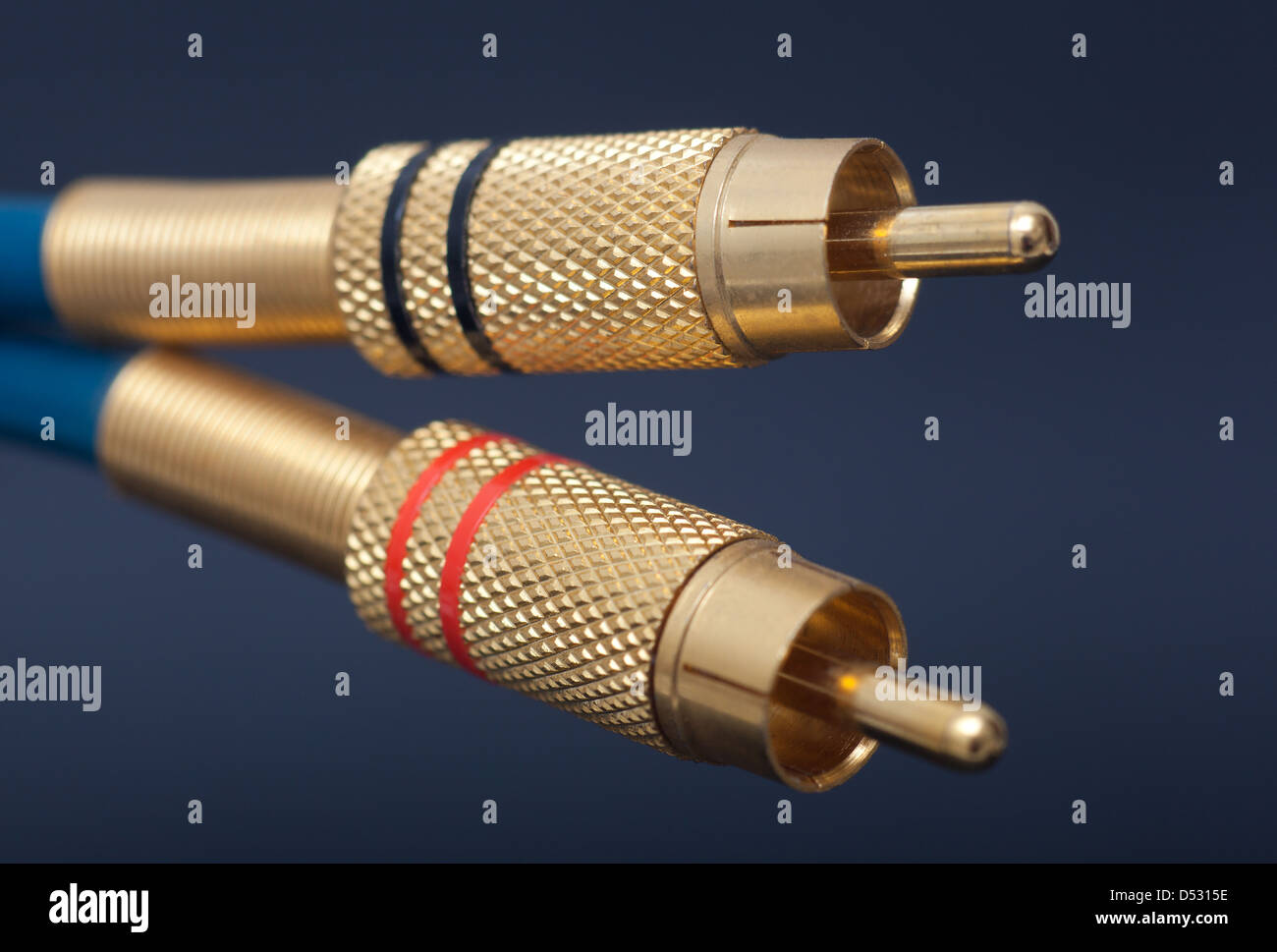 RCA audio cable in black background Stock Photo - Alamy