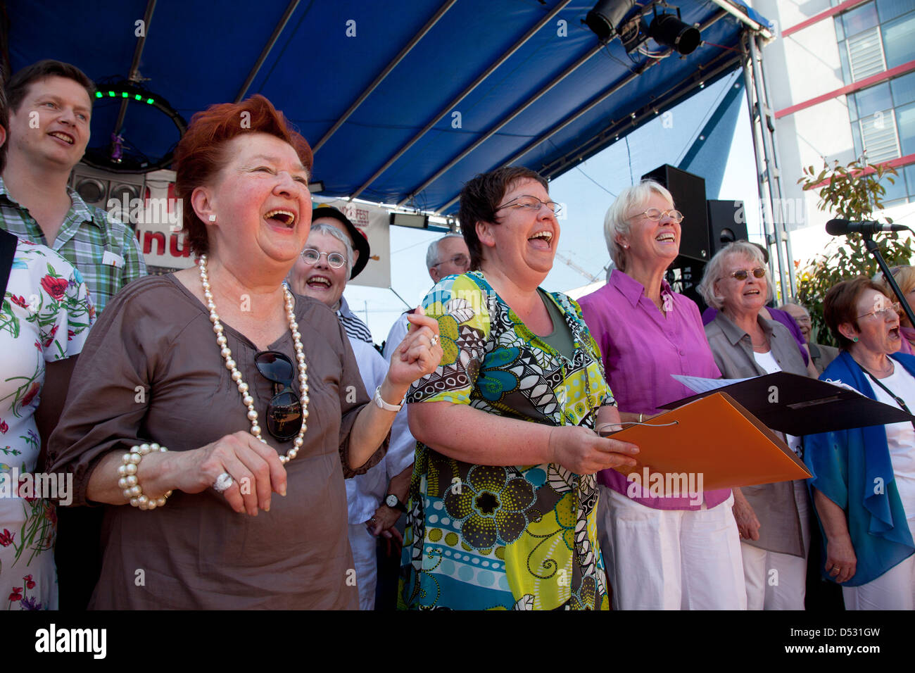 Oberhausen, Germany, SING DAY OF SONG, choirs sing at the fair in ...