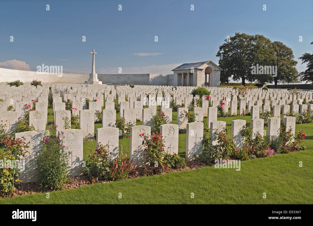 Cross of Sacrifice in the CWGC Serre Road No 2 cemetery, Serre Road ...