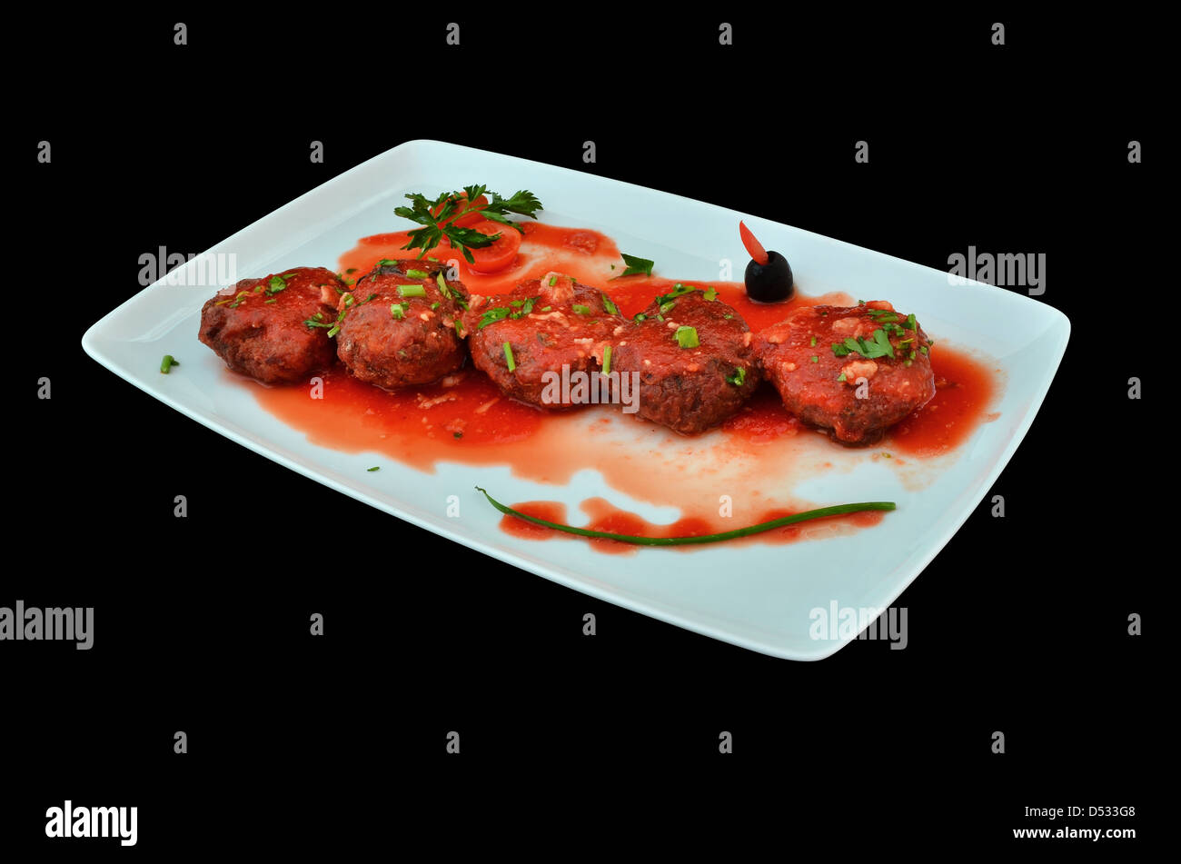 Traditional romanian meat balls plateau Stock Photo - Alamy