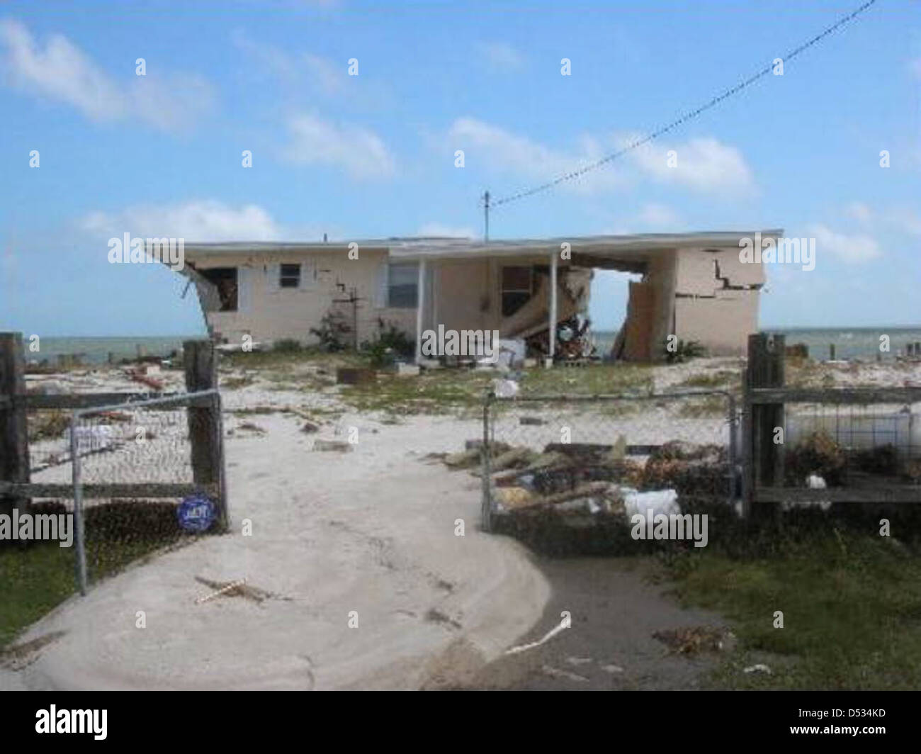 A home in Alligator Point, Florida, severely damaged by Hurricane ...