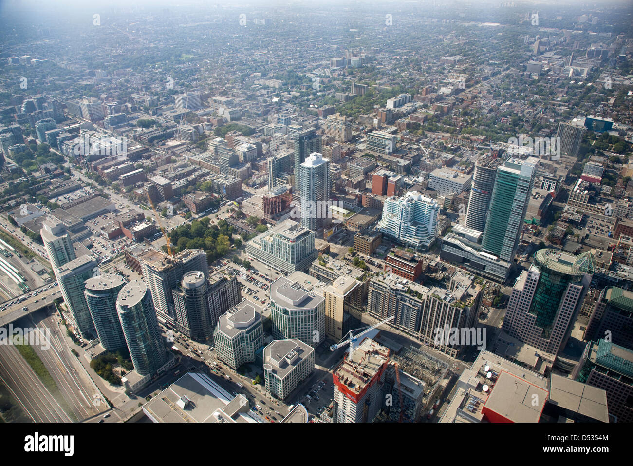 Panoramic view of the city, skyscrapers and other buildings from the CN ...