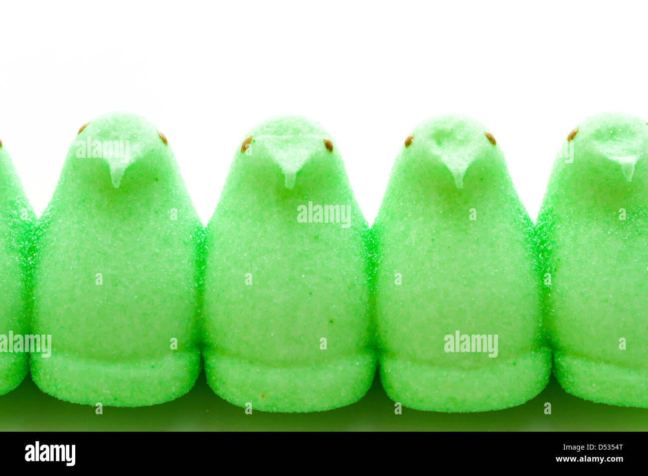 Marshmallow chicks for Easter on a white background Stock Photo - Alamy