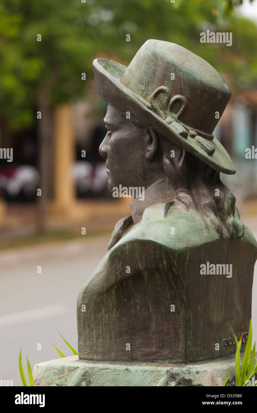 Cuba, Pinar del Rio Province, Vinales, Vinales Valley, bust of Adela ...
