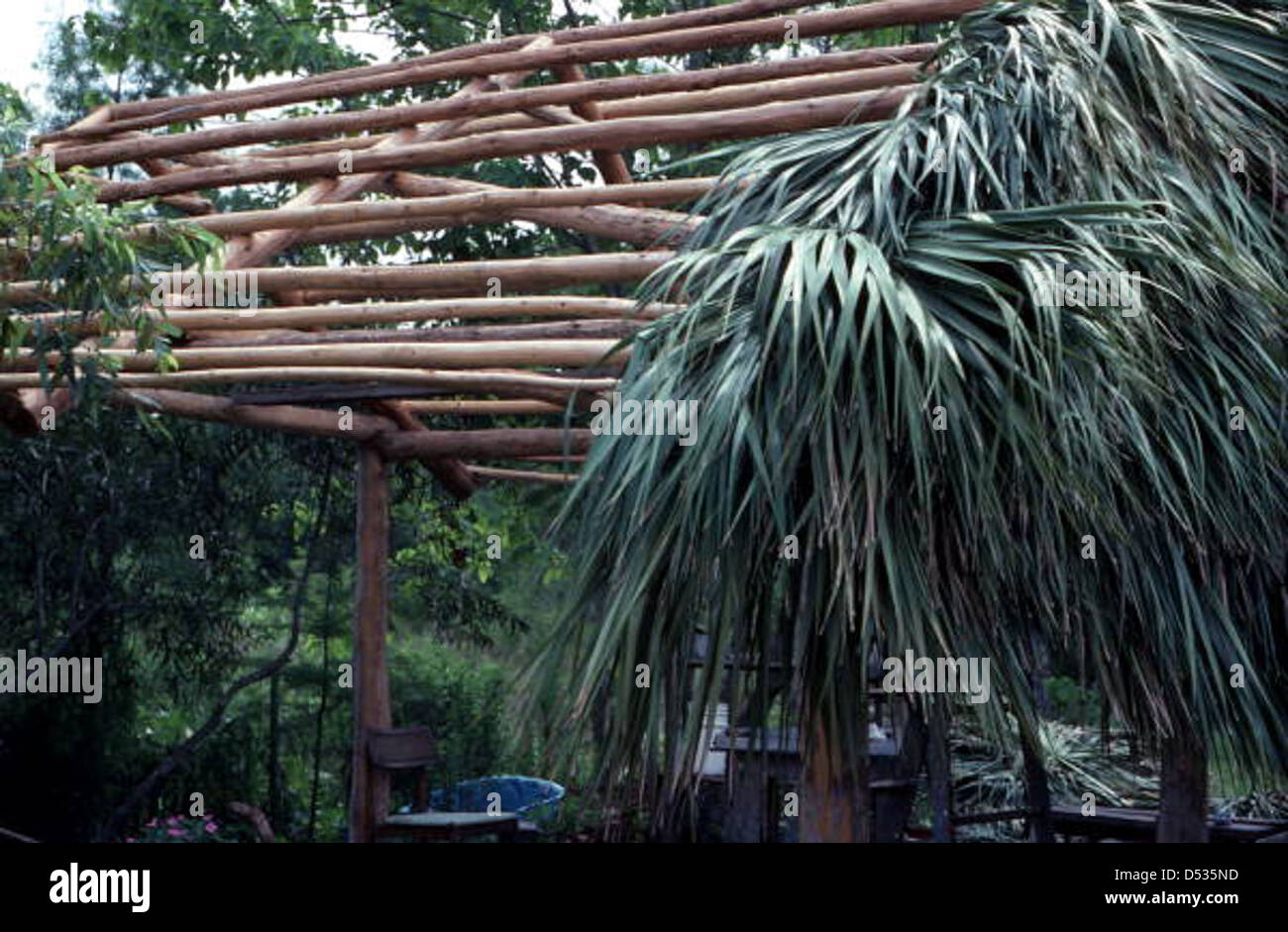 A partially constructed chickee on the Big Cypress Seminole Indian ...