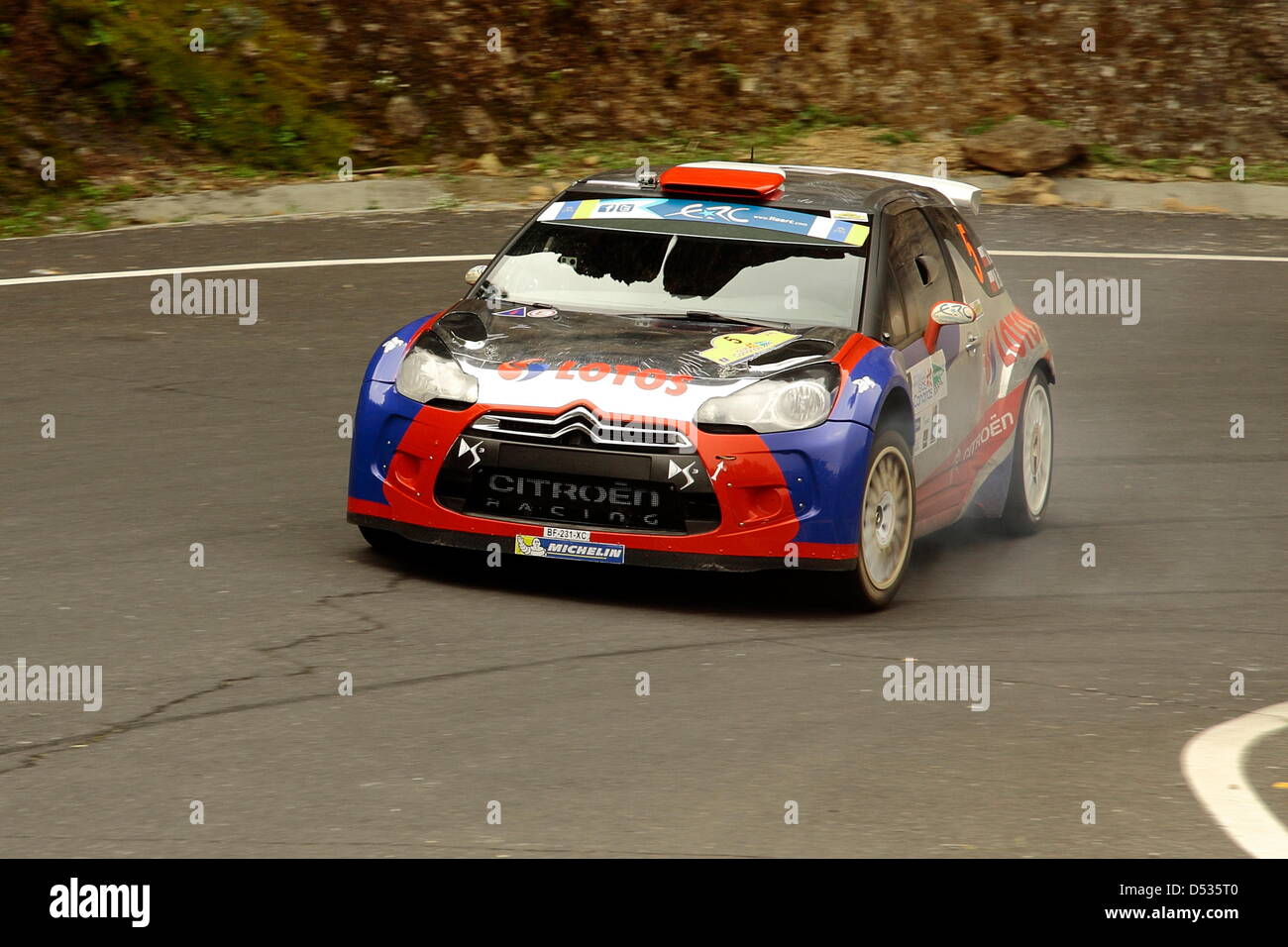 Robert Kubica and navigator Maciek Baran, competing in the "Rally Islas ...