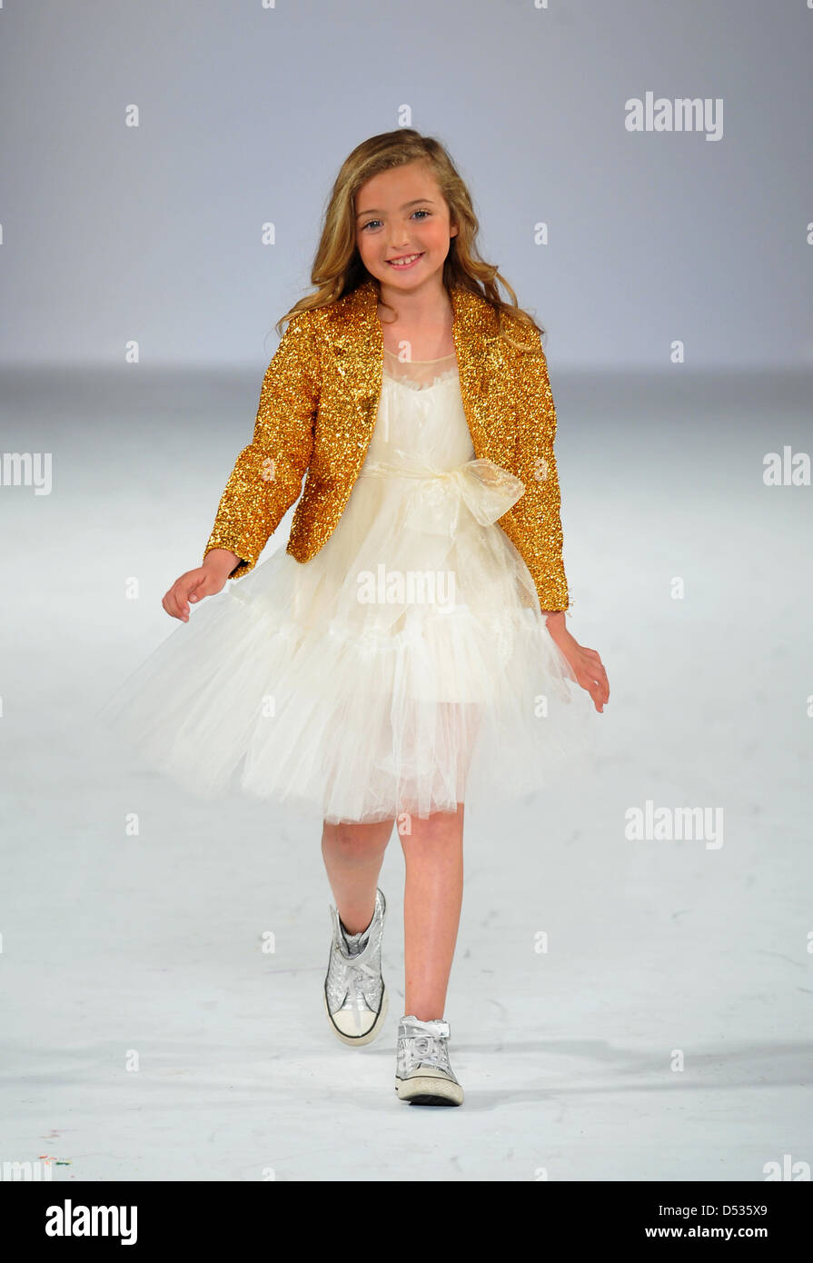 Los Angeles - March 13: A child model walks the runway at the Frankie ...