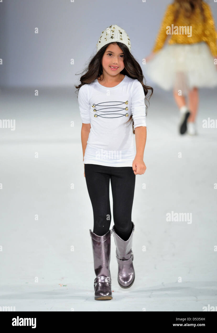 Los Angeles - March 13: A child model walks the runway at the Frankie ...