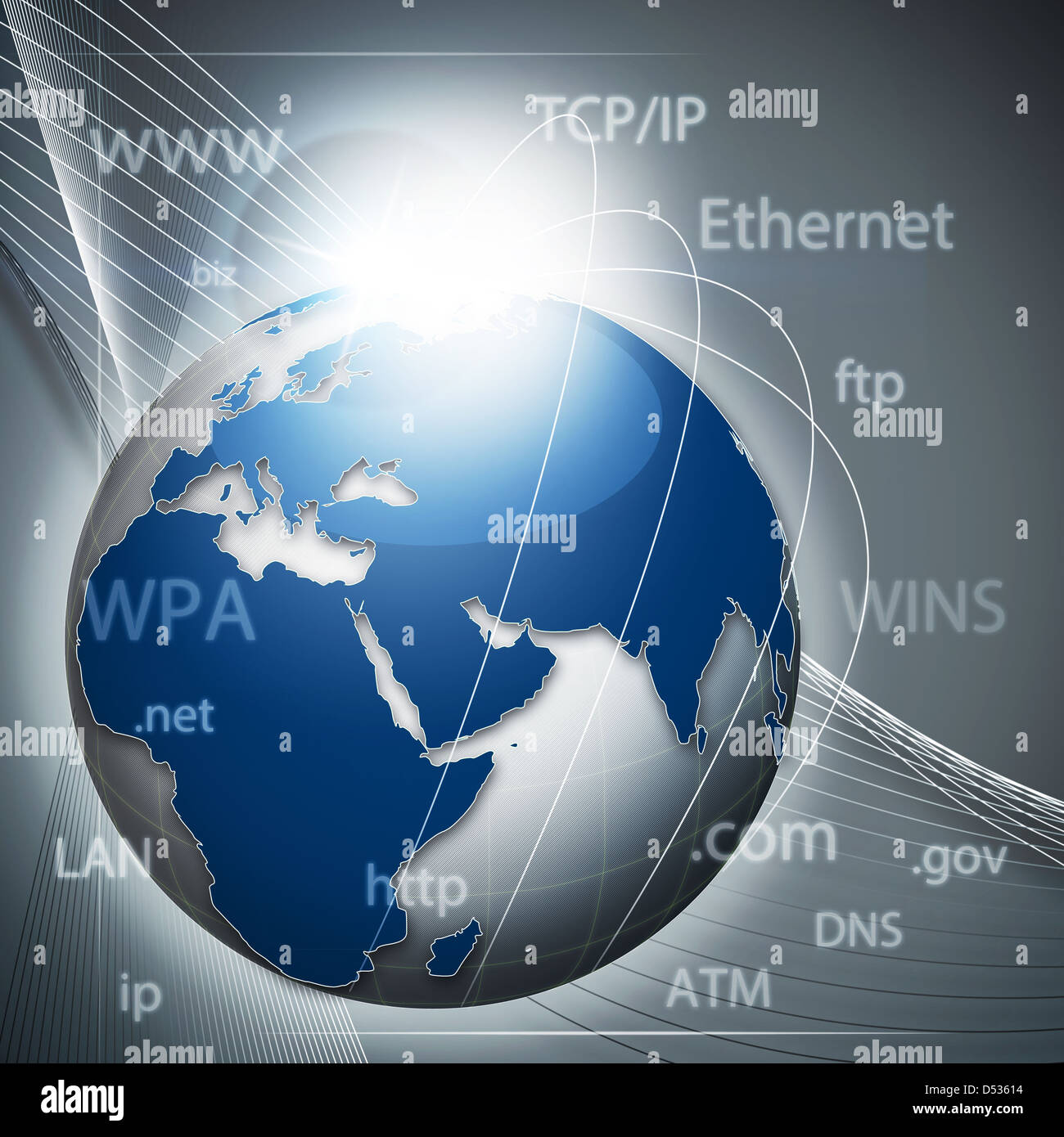 Global information network, abstract techno backgrounds Stock Photo - Alamy