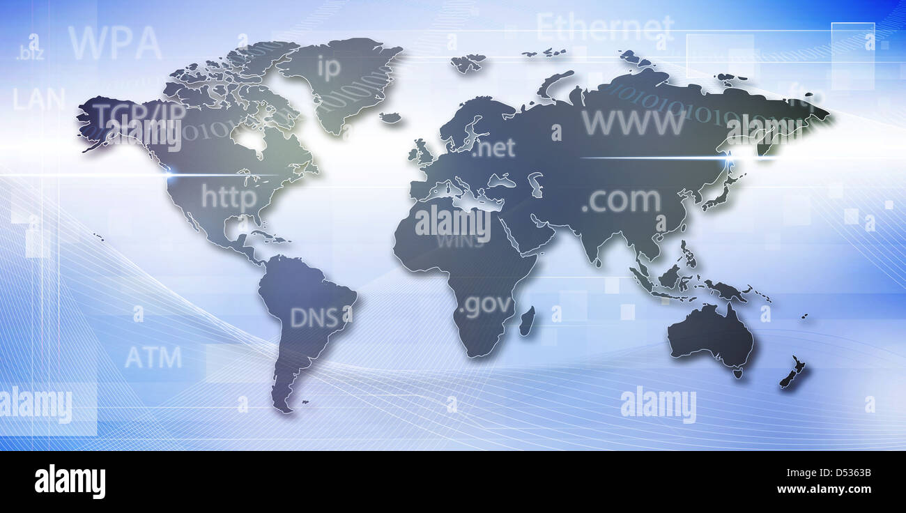 Global information network, abstract techno backgrounds Stock Photo - Alamy
