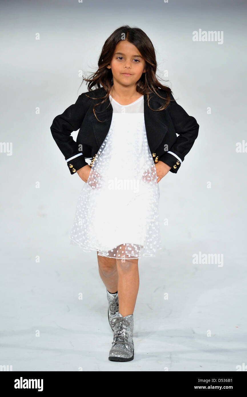 Los Angeles - March 13: A child model walks the runway at the Frankie ...