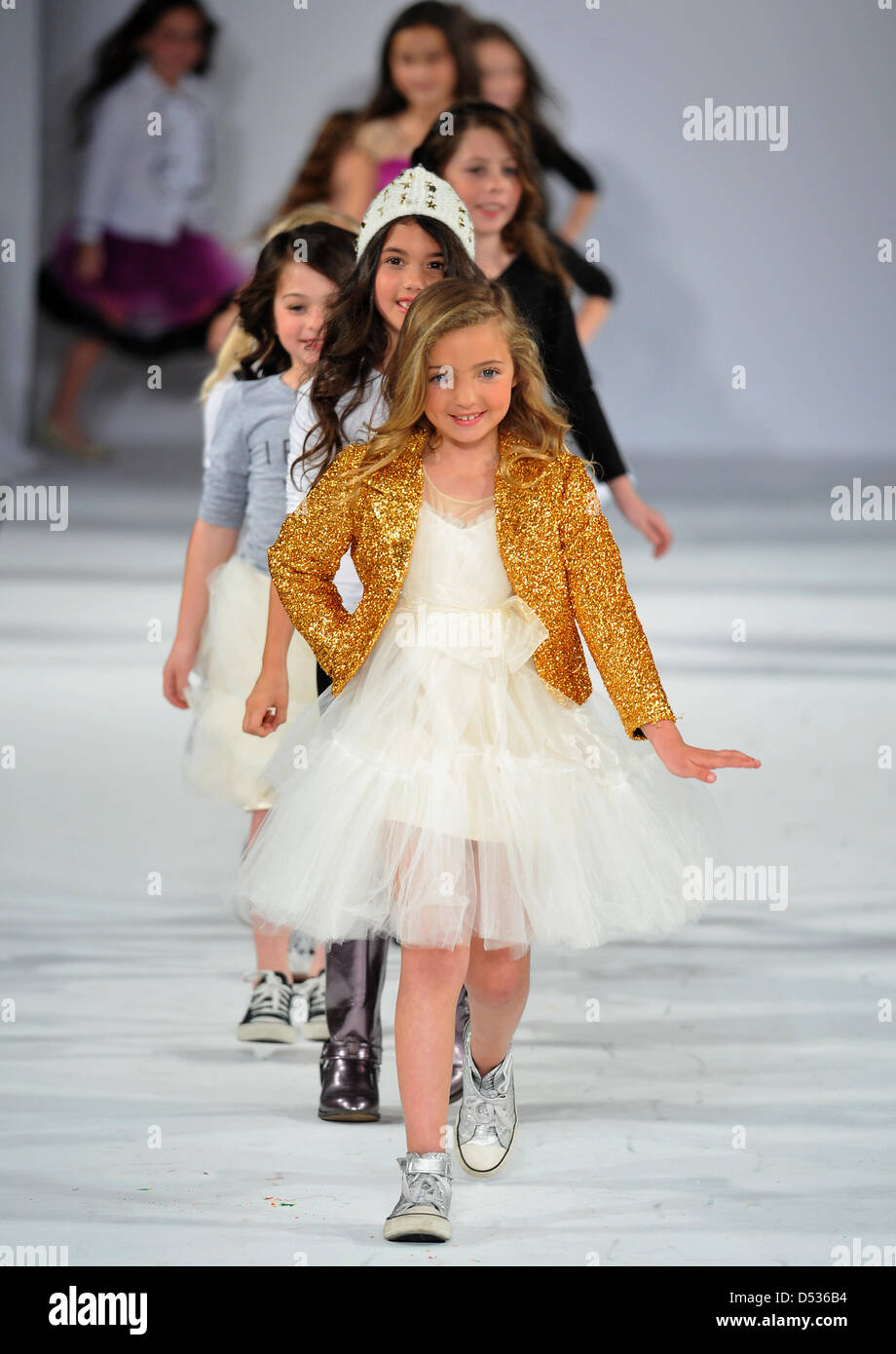 Los Angeles - March 13: A child model walks the runway at the Frankie ...
