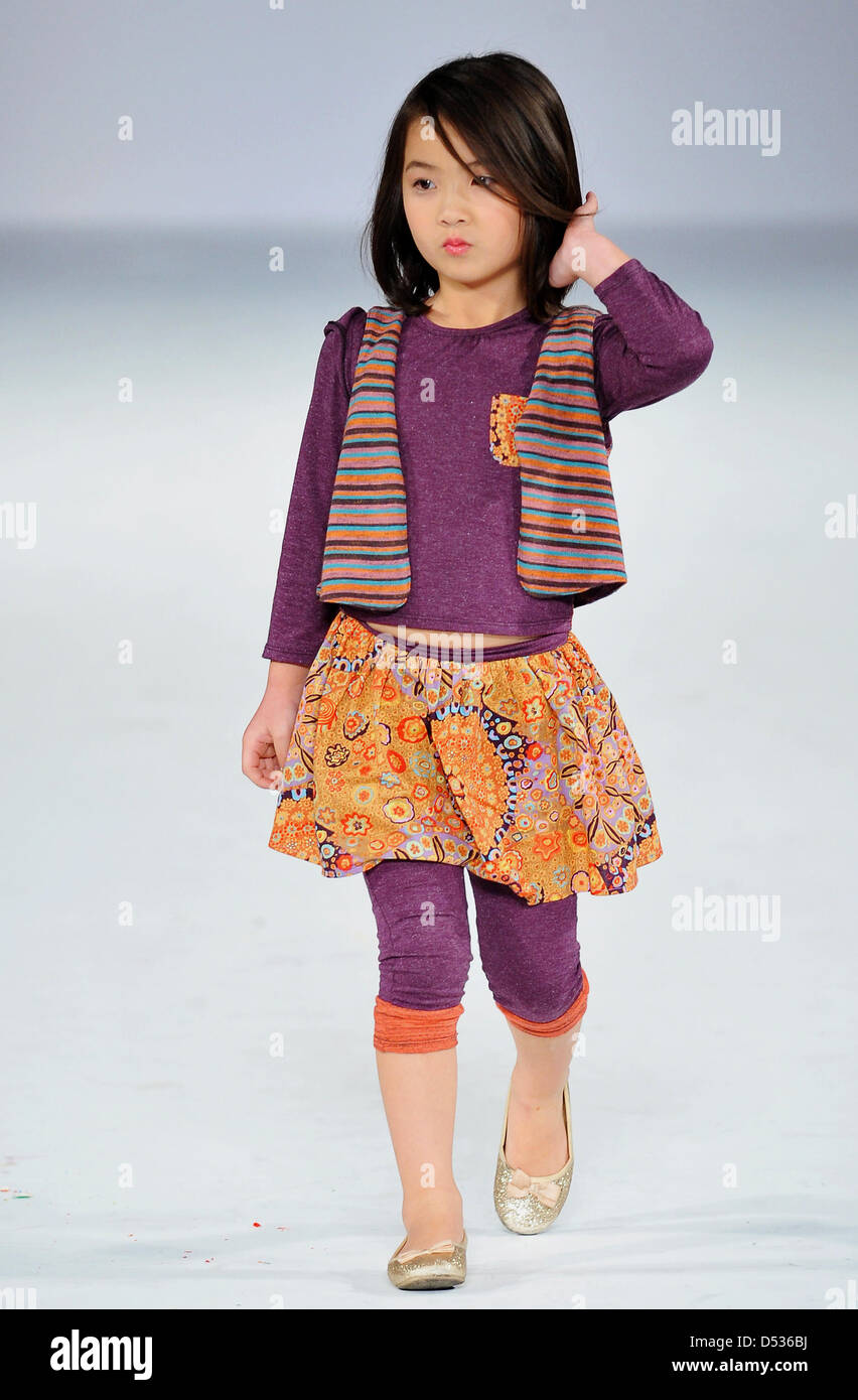 Los Angeles - March 13: A child model walks the runway at the Frankie ...