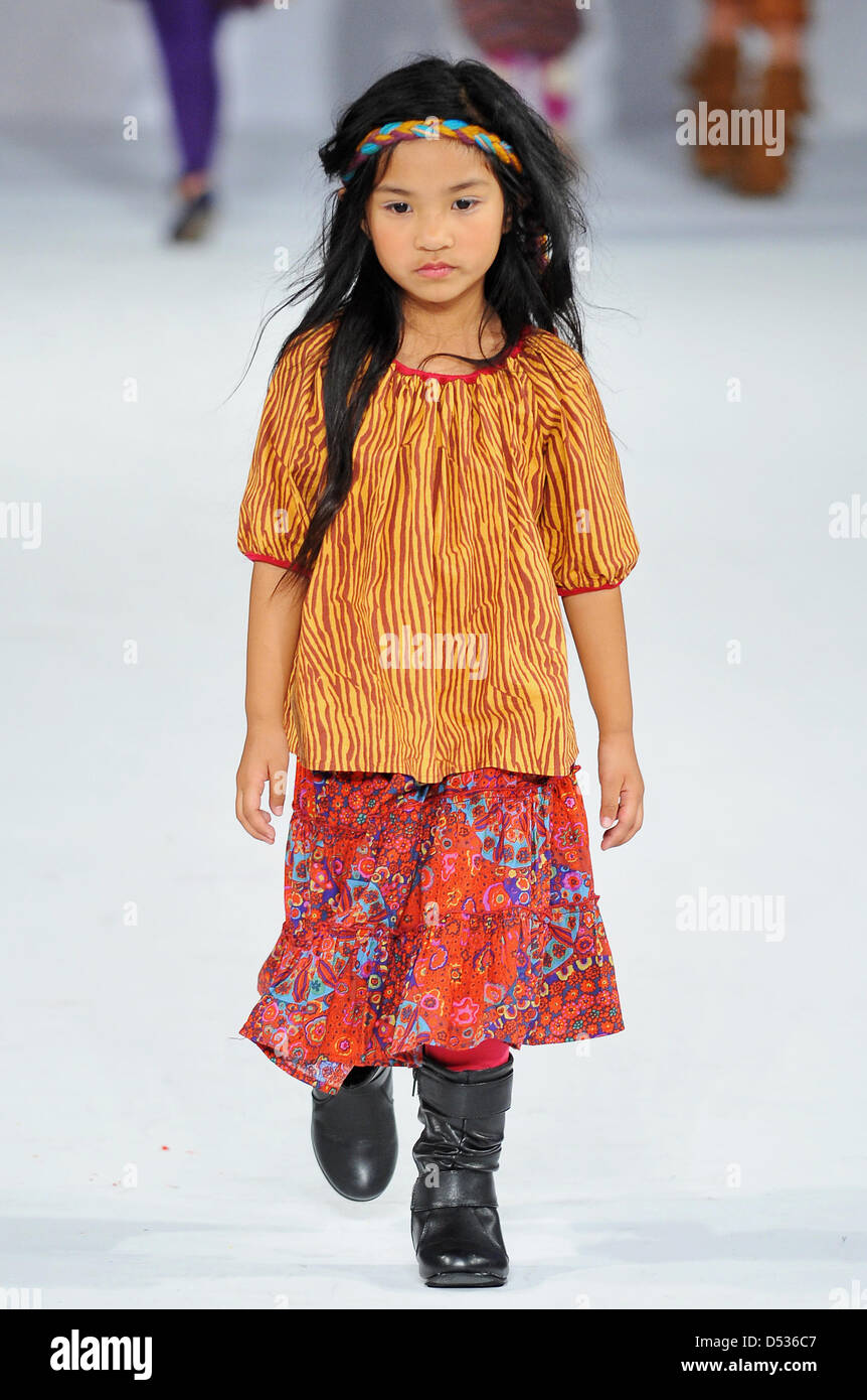 Los Angeles - March 13: A child model walks the runway at the Frankie ...