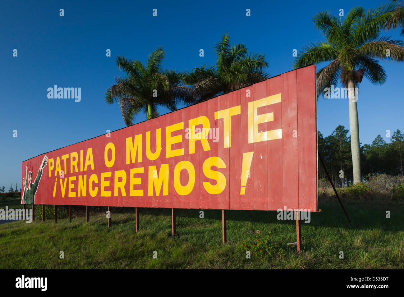 Cuba, Pinar del Rio Province, Pinar del Rio, roadside patriotic mural ...
