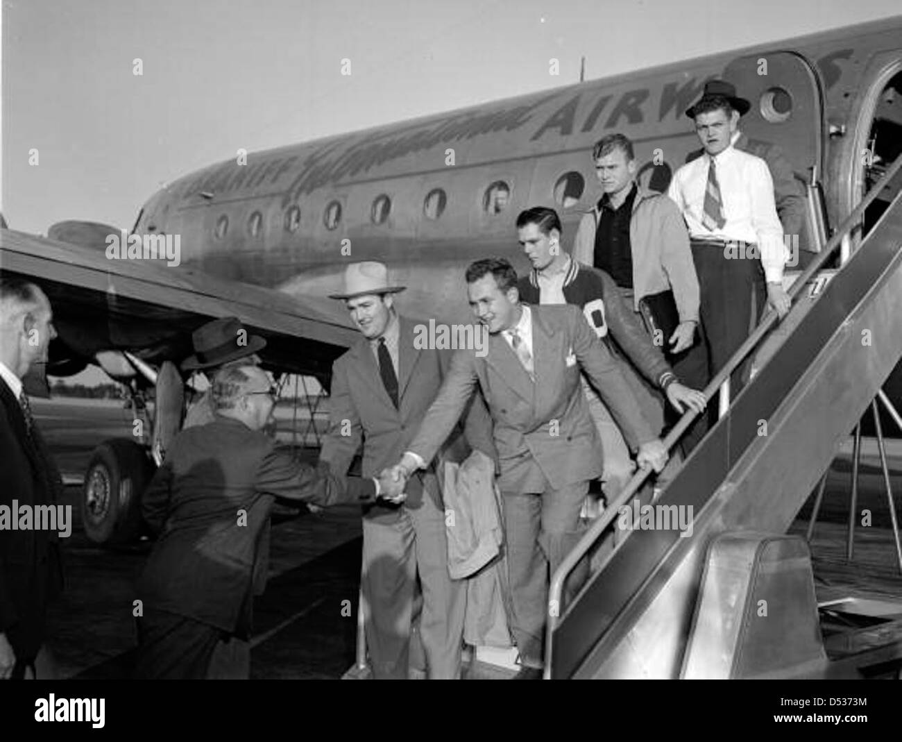 Team arrivals Black and White Stock Photos & Images - Alamy
