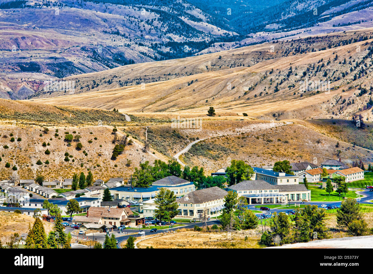 Town of Mammoth in Yellowstone National Park, Wyoming US Stock Photo ...