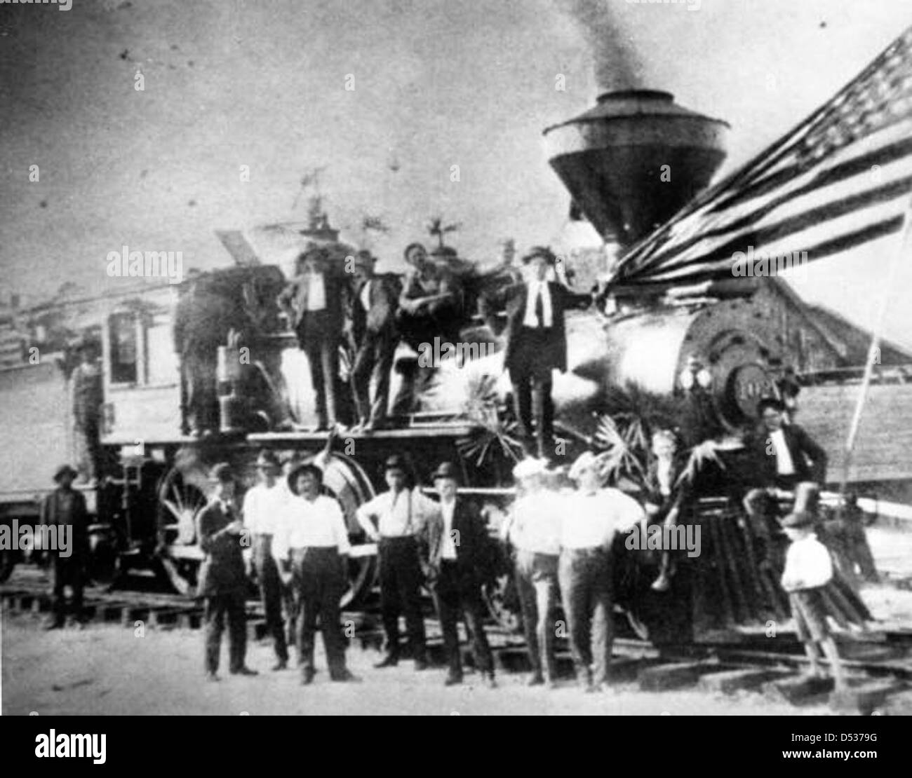 The first train in Apalachicola, Florida, marking the arrival of the ...
