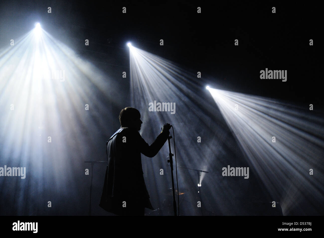 BARCELONA, SPAIN - APR 9: Cold Cave band performs at Jack Daniel's ...