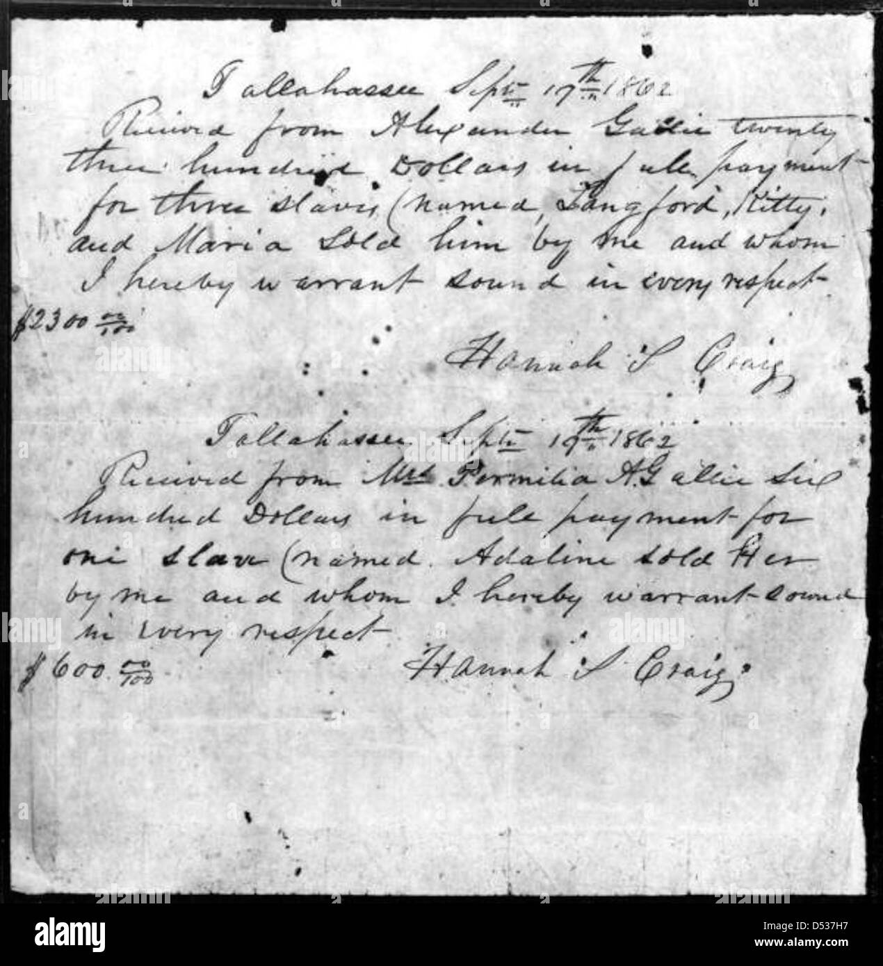 Slave trade documents Black and White Stock Photos & Images - Alamy