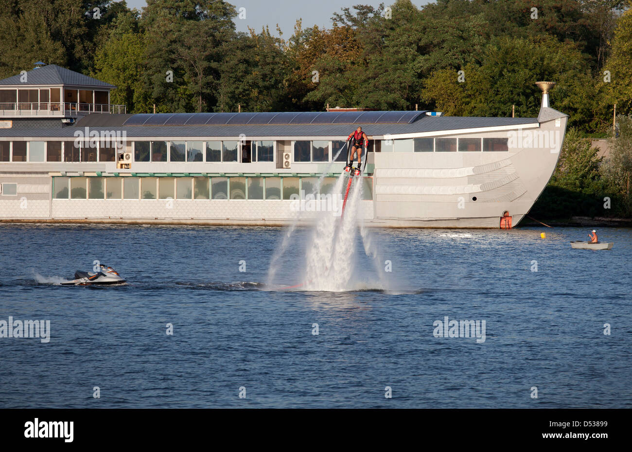 Kiev, Ukraine, on the Dnieper Jetlev Flyer Stock Photo - Alamy