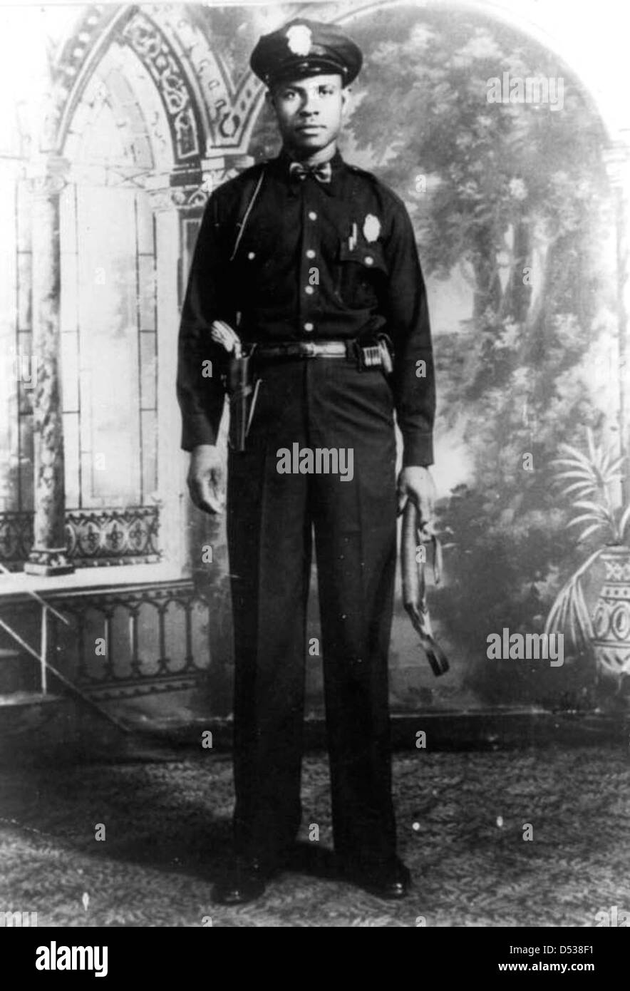 A portrait of Johnnie Young, an African American police officer from ...
