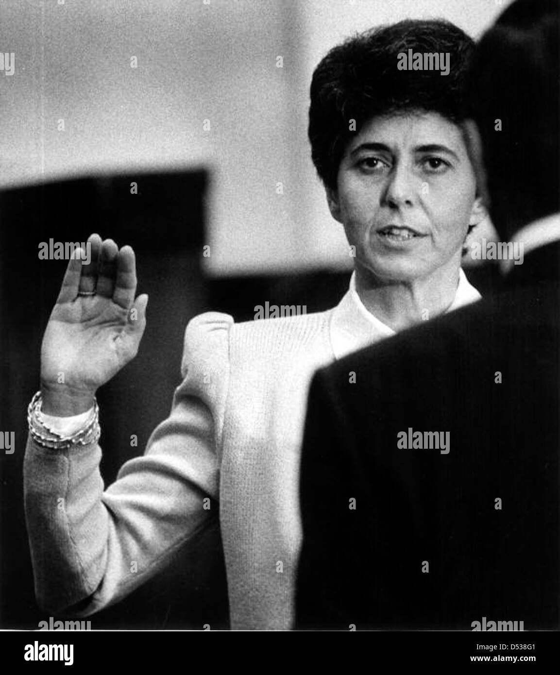 A historical image from the 1980s showing Rosemary Barkett being sworn ...