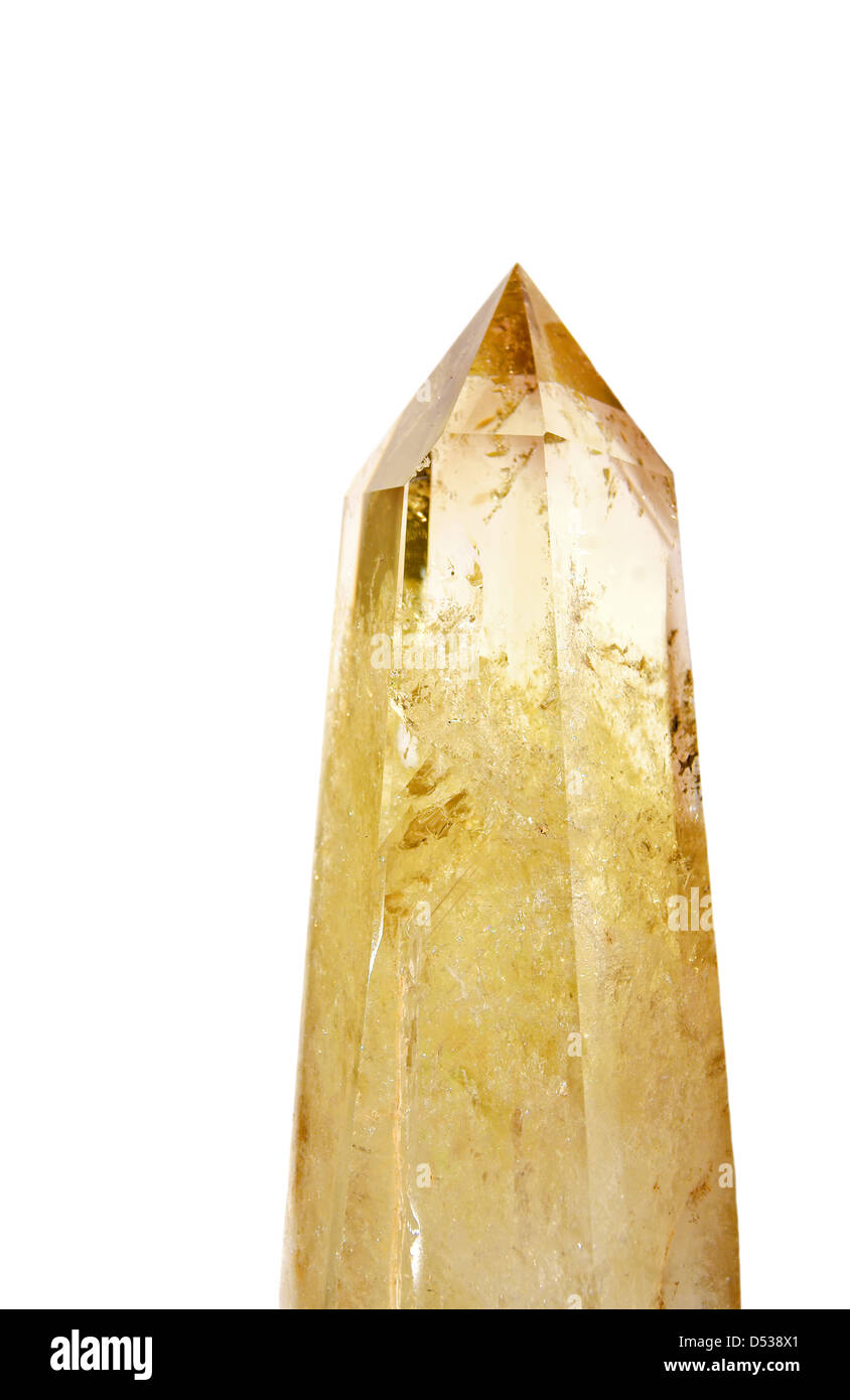 Yellow quartz crystal Stock Photo - Alamy